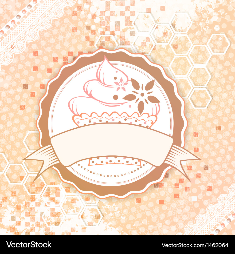 Vintage cake design Royalty Free Vector Image - VectorStock