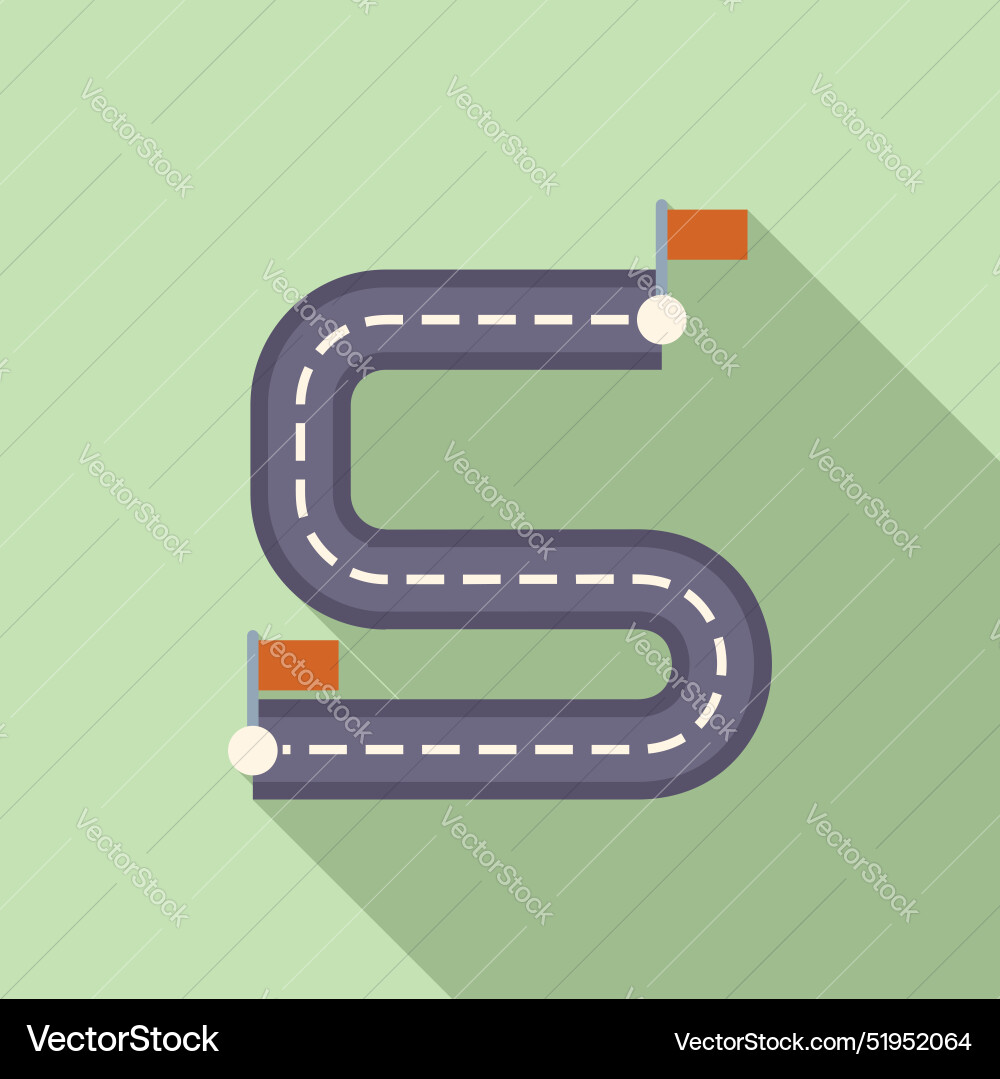 Winding road marking the path to success Vector Image
