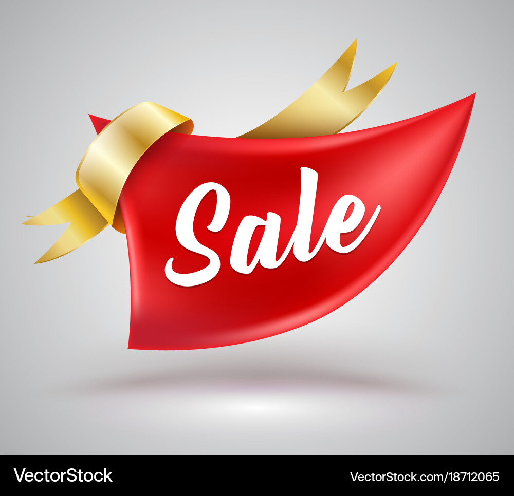 Big red ribbon Royalty Free Vector Image - VectorStock