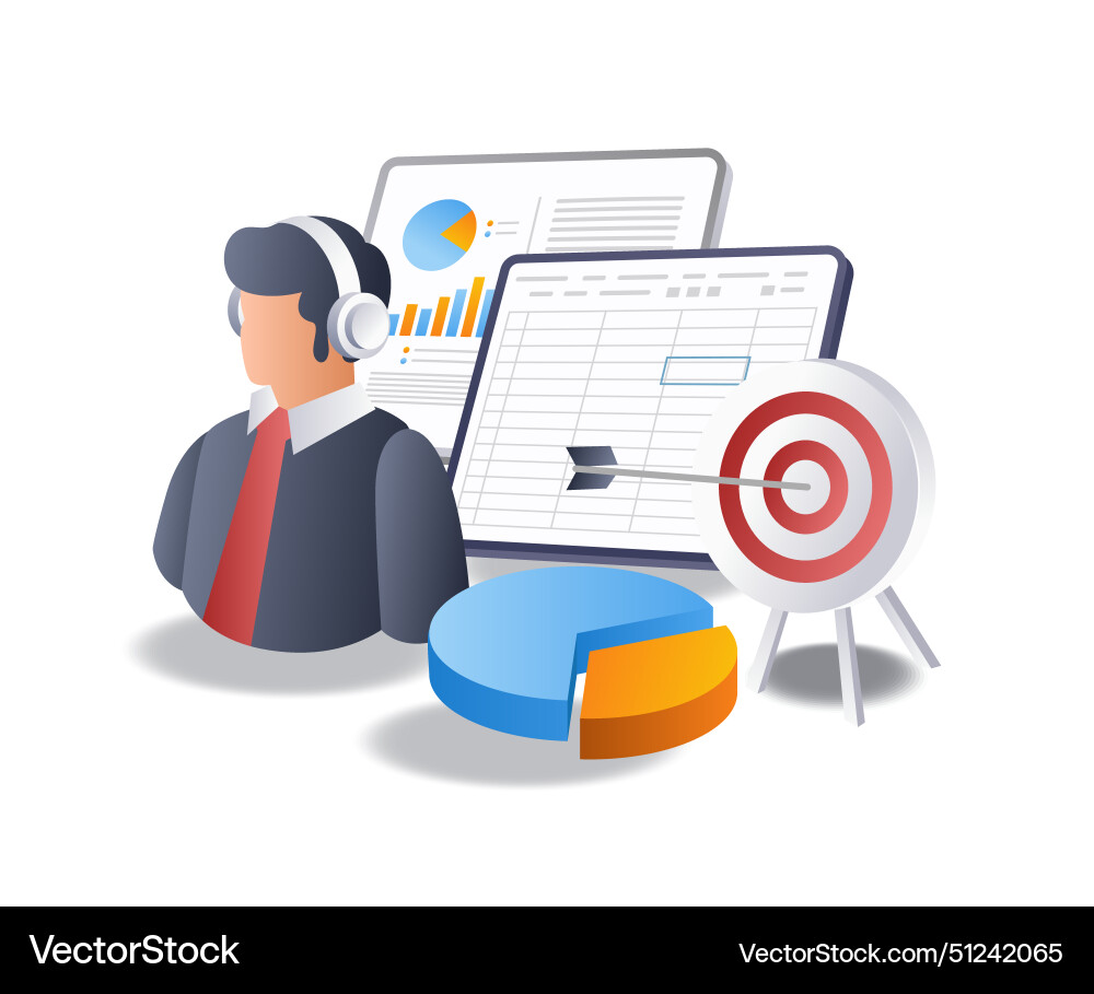 Business income calculation targets infographics Vector Image