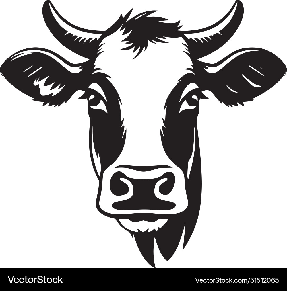 Cow - minimalist and flat logo Royalty Free Vector Image