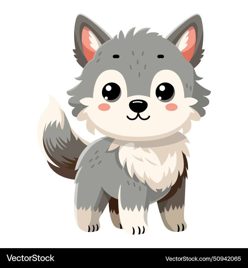 Cute little wolf Royalty Free Vector Image - VectorStock