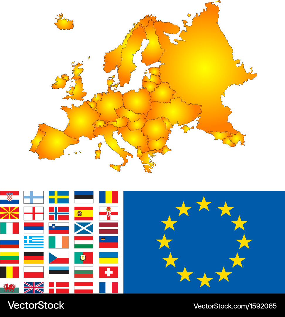 Europe map Royalty Free Vector Image - VectorStock