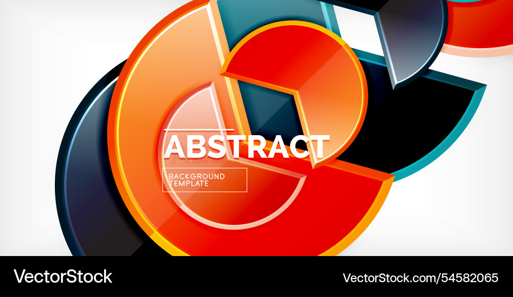 Glass reflective geometric round shapes background