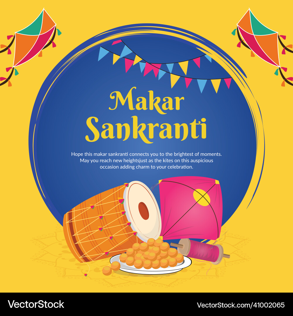 Makar sankranti banner design Royalty Free Vector Image