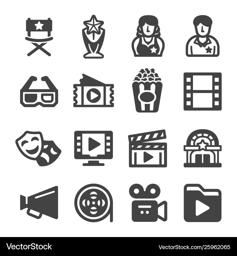 Movie icon set Royalty Free Vector Image - VectorStock