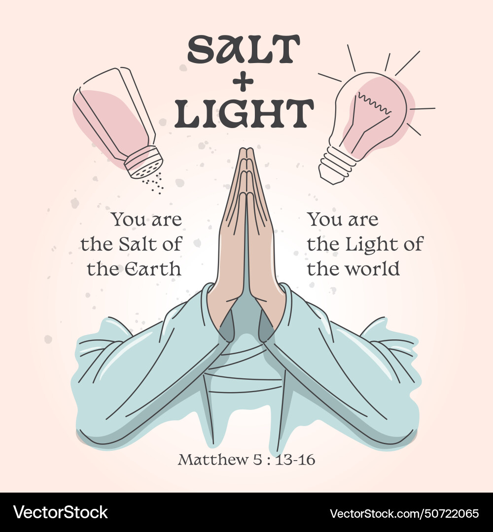 Old testament salt and light Royalty Free Vector Image