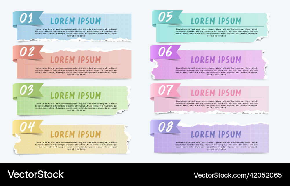 Realistic colorful torn ripped paper sheets Vector Image