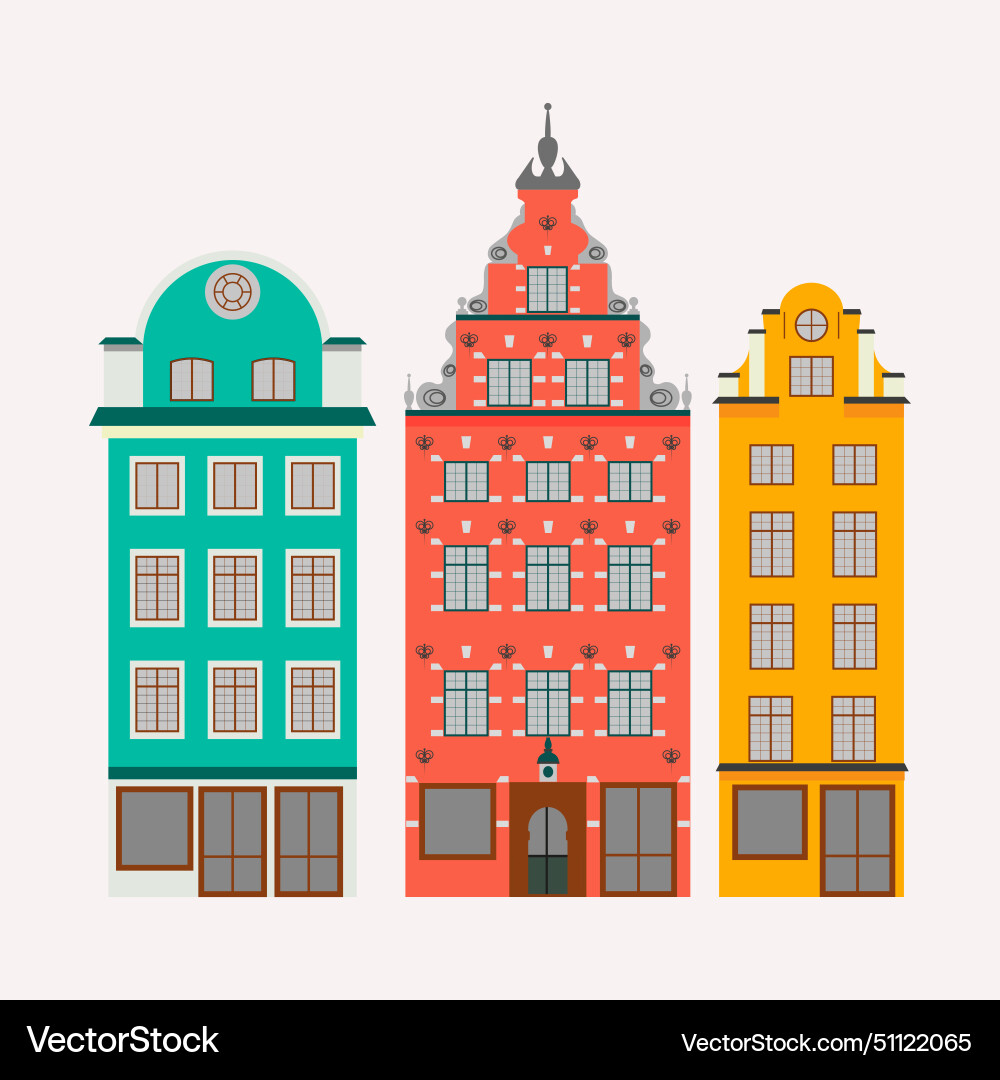 Scandinavian houses Royalty Free Vector Image - VectorStock