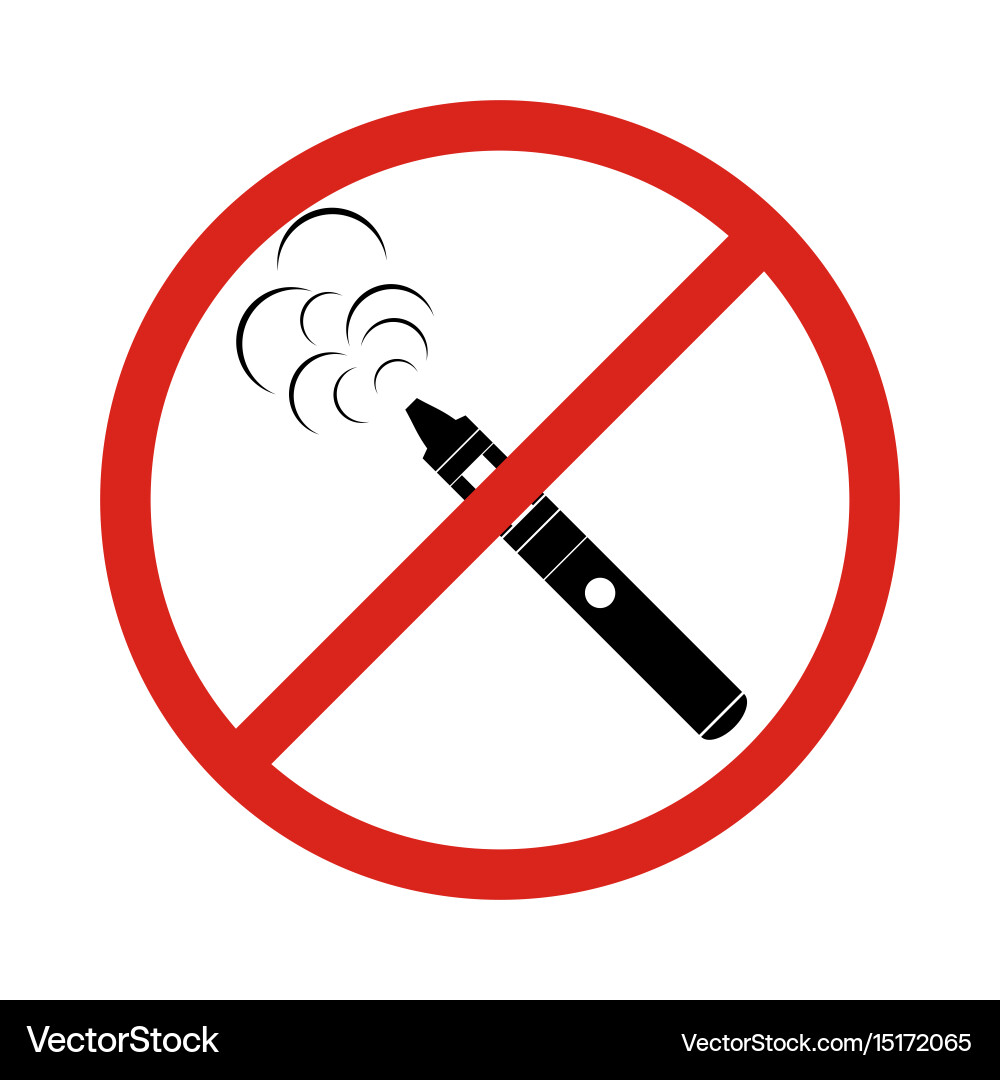 Vaping icons no smoking sign Royalty Free Vector Image