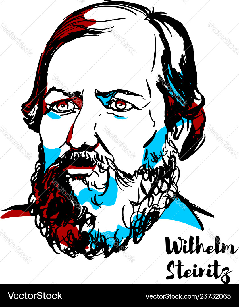 Wilhelm steinitz portrait Royalty Free Vector Image