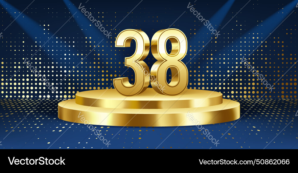 38th year anniversary background Royalty Free Vector Image