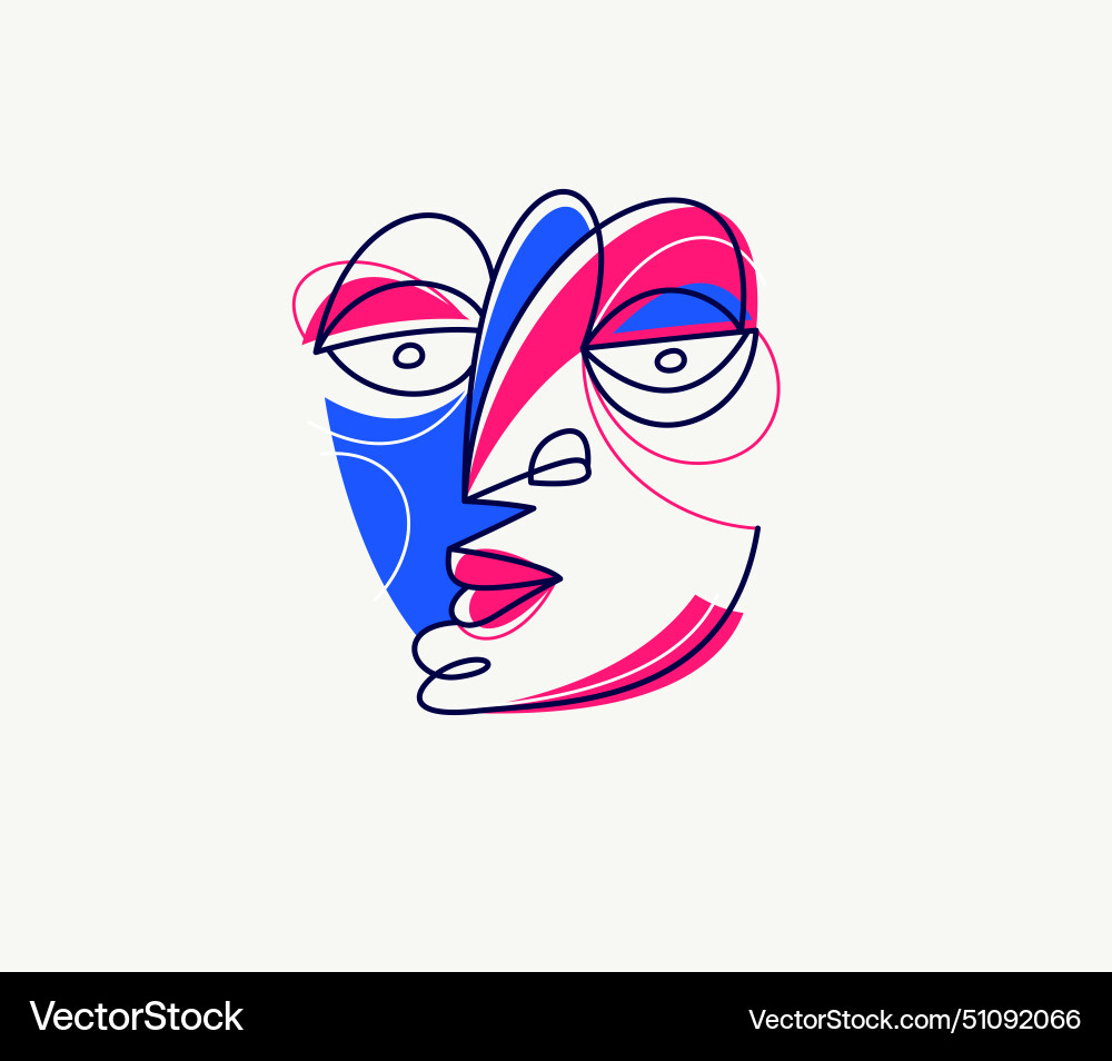 Abstract face art of stylized artistic style Vector Image