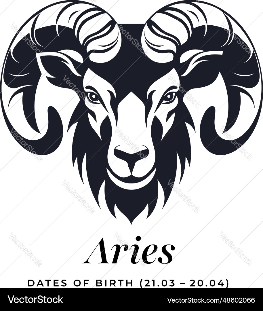 Aries Zodiac Sign Emblem Royalty Free Vector Image