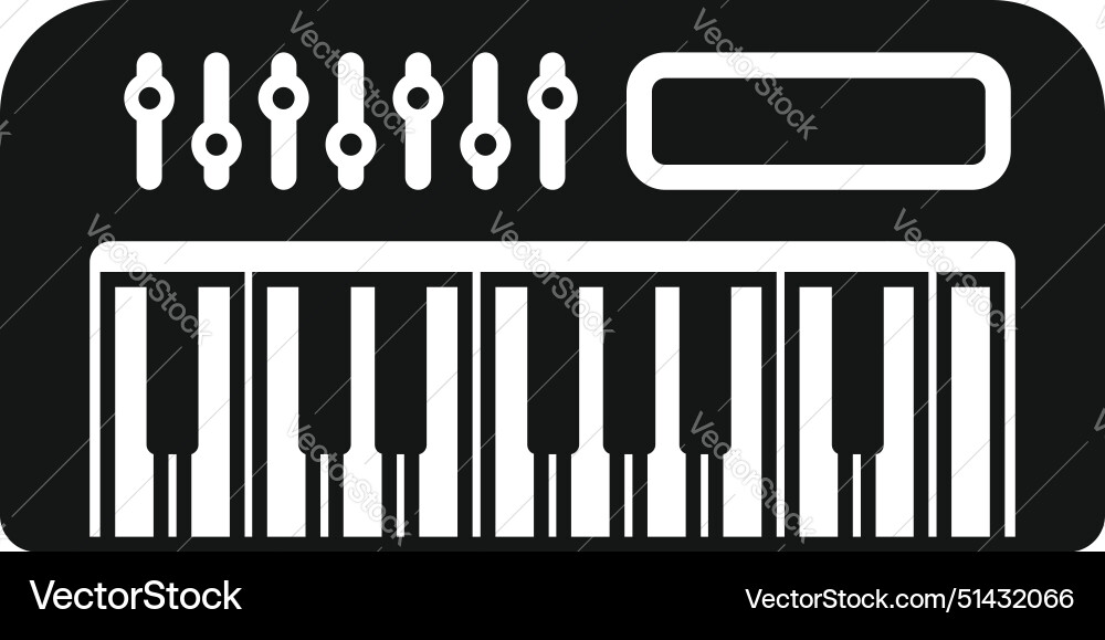 Black and white synthesizer icon Royalty Free Vector Image