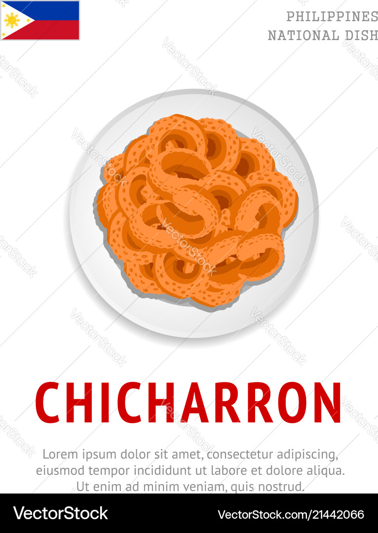 Chicharron national filipino dish Royalty Free Vector Image