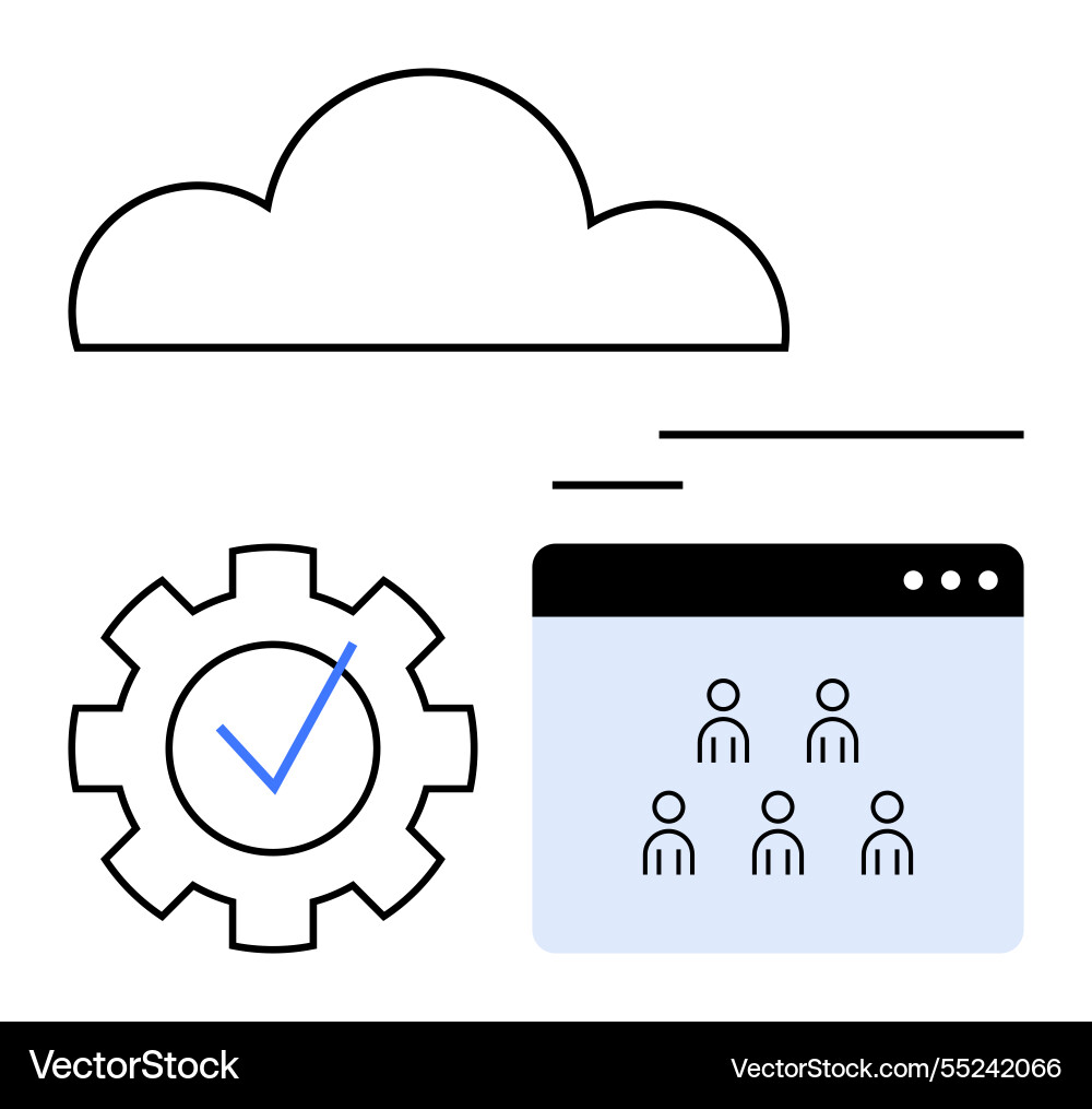 Cloud integration with team collaboration Vector Image