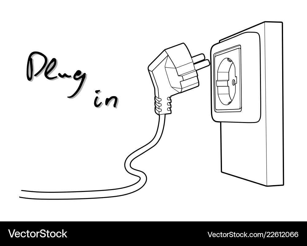 Elektrischer Stecker und Steckdose einfache Ziehung