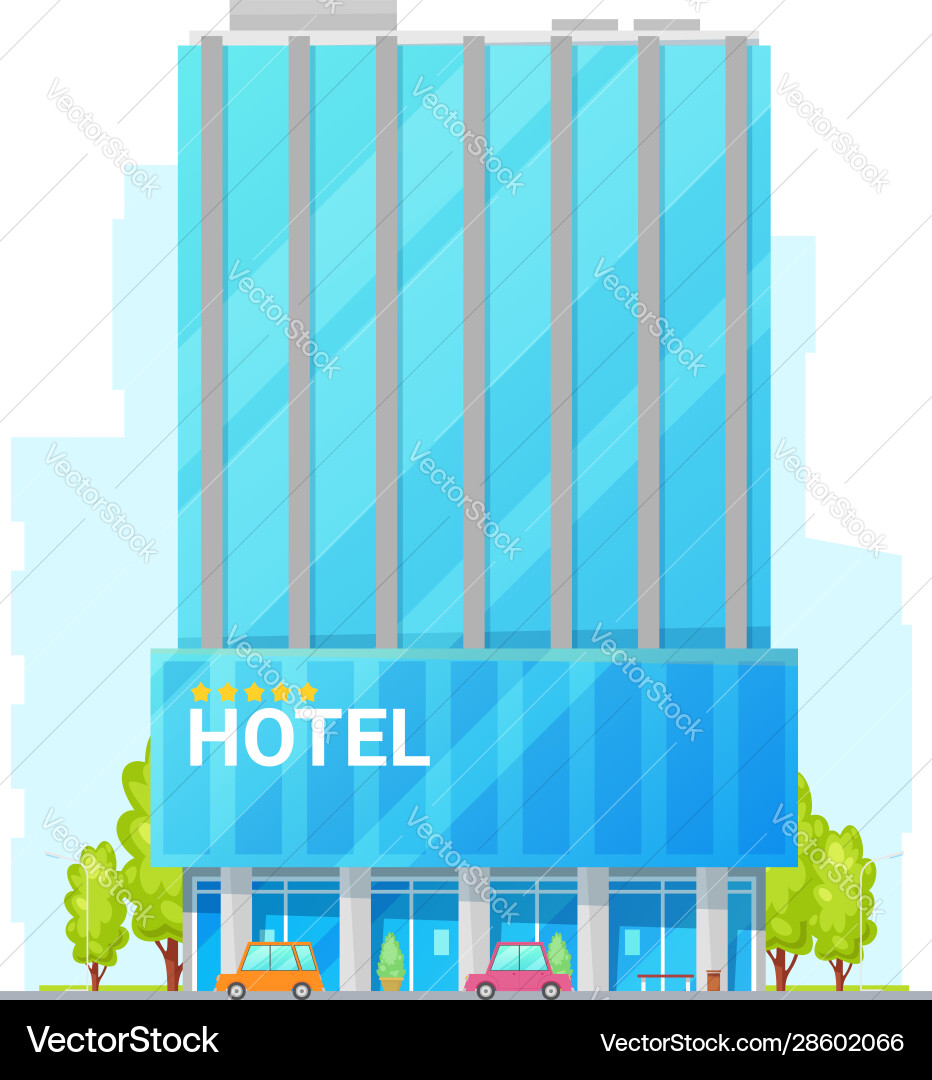 Hotel or guesthouse multi-storey building Vector Image
