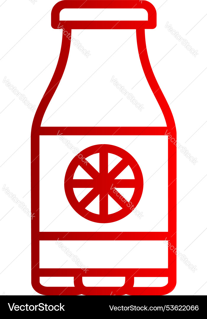 Juice bottle line gradient icon Royalty Free Vector Image