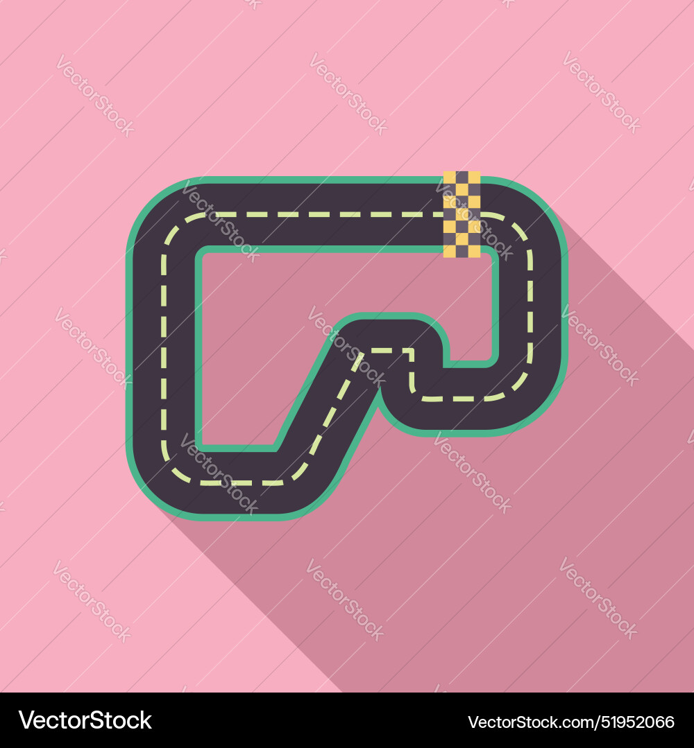 Minimalistic racing track with finish line Vector Image