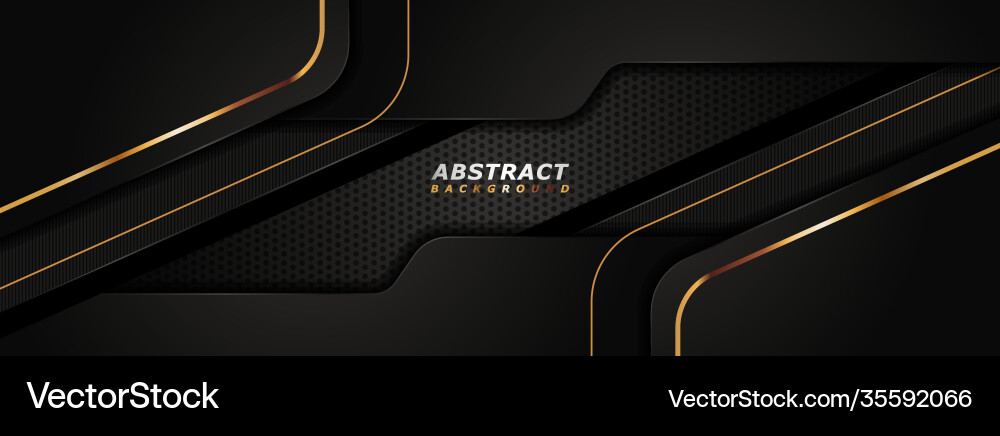 Modern dark tech background combine with golden Vector Image