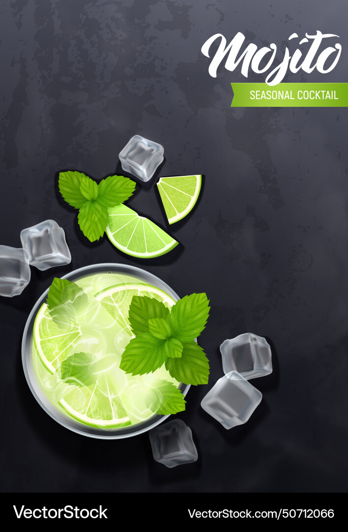 Mojito cocktail poster Royalty Free Vector Image