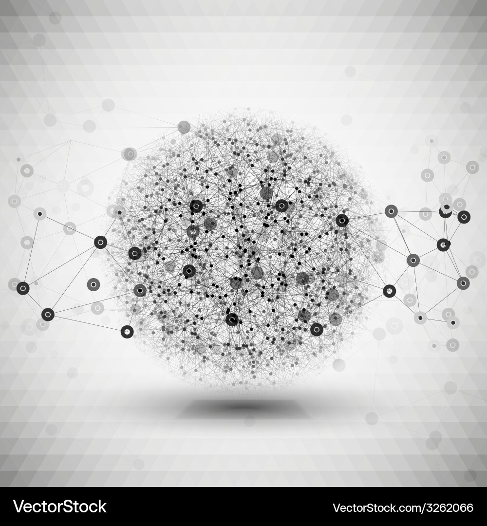Molecule structure gray geometric background Vector Image
