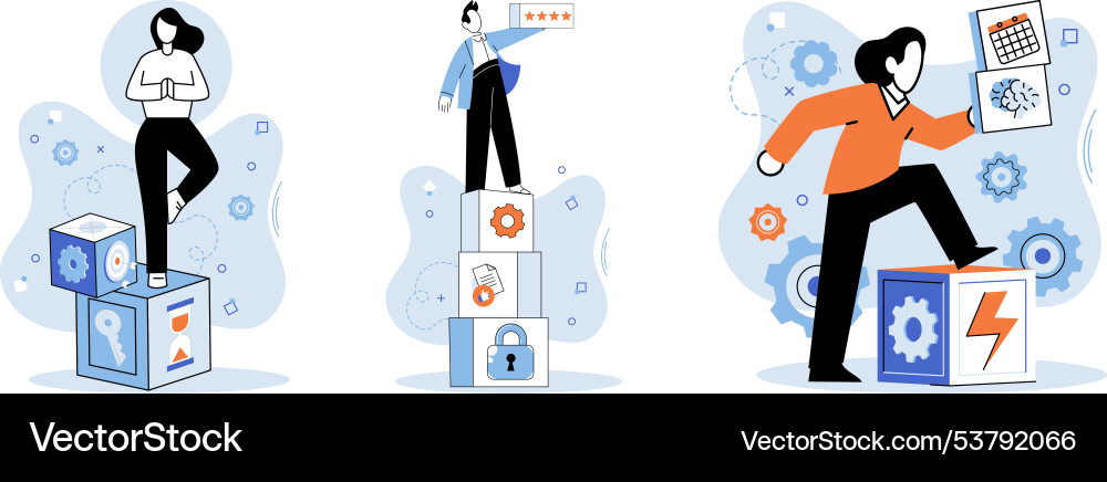 Overcoming challenges and achieving success Vector Image