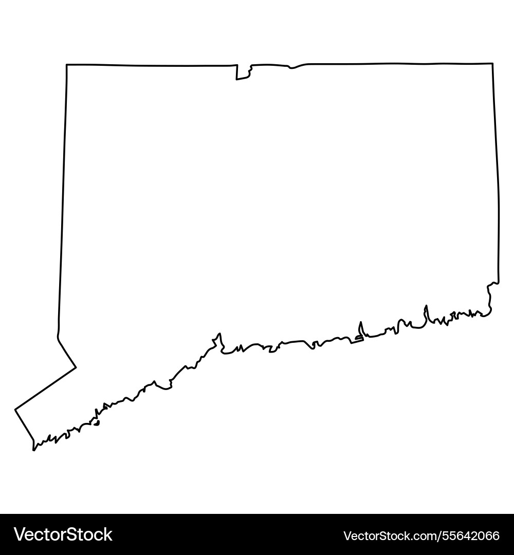 Sleek connecticut outline minimalist state map Vector Image