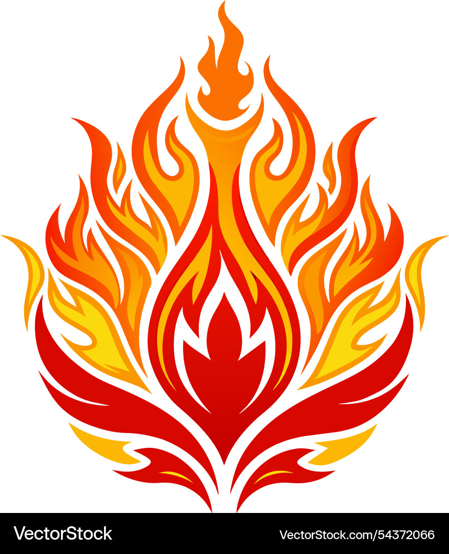 Vibrant fire flame featuring a striking red Vector Image
