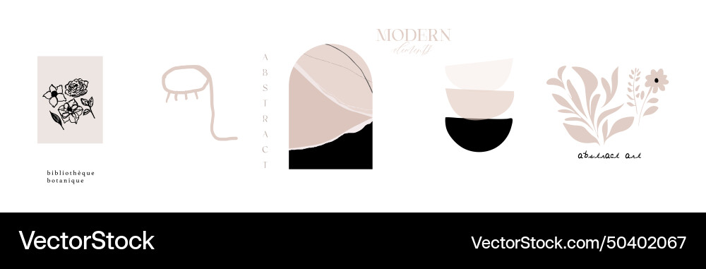 Botanical Shapes Art Royalty Free Vector Image