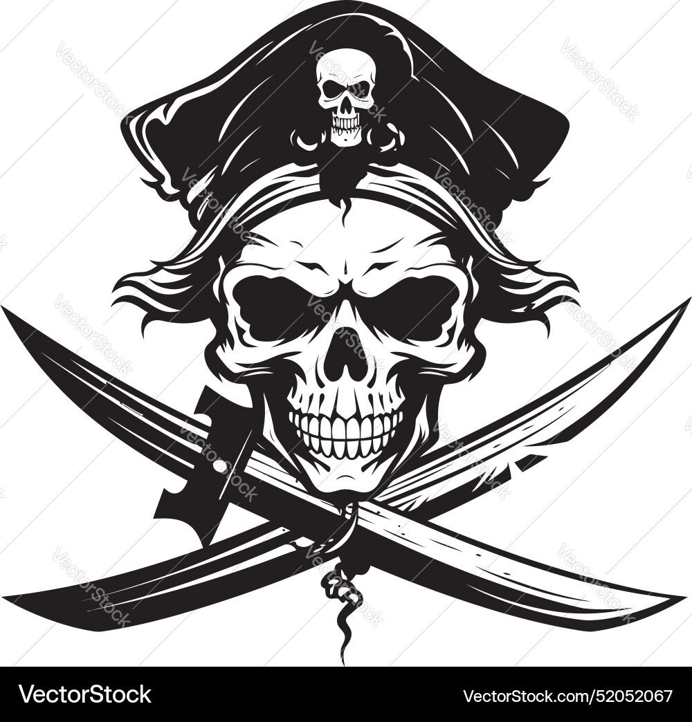 Deadly dagger skull emblem graphic precision Vector Image