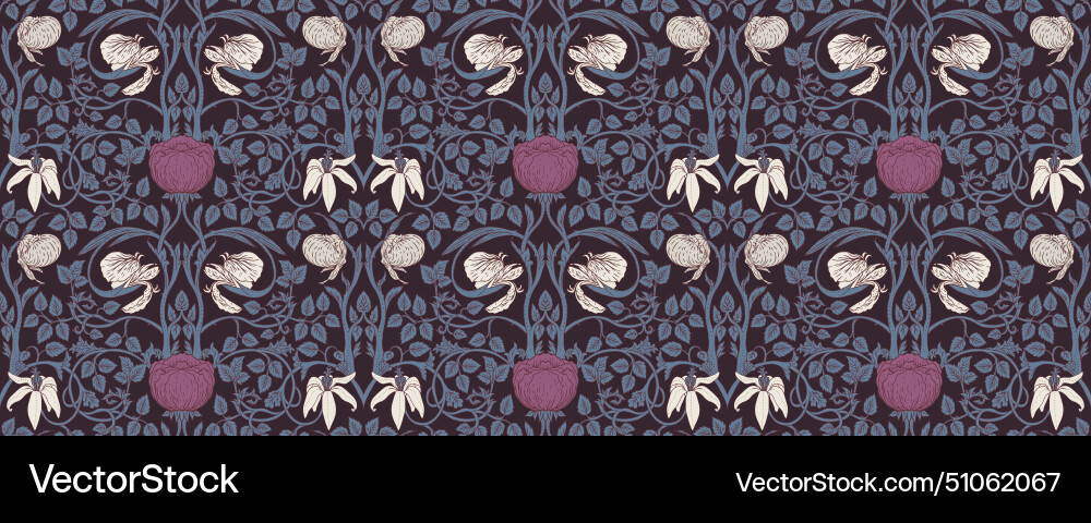 Floral vintage seamless pattern for retro Vector Image