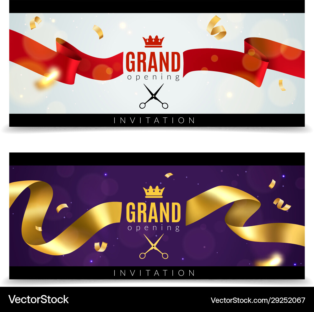 Luxury Grand Opening Celebration Banners Vector Image