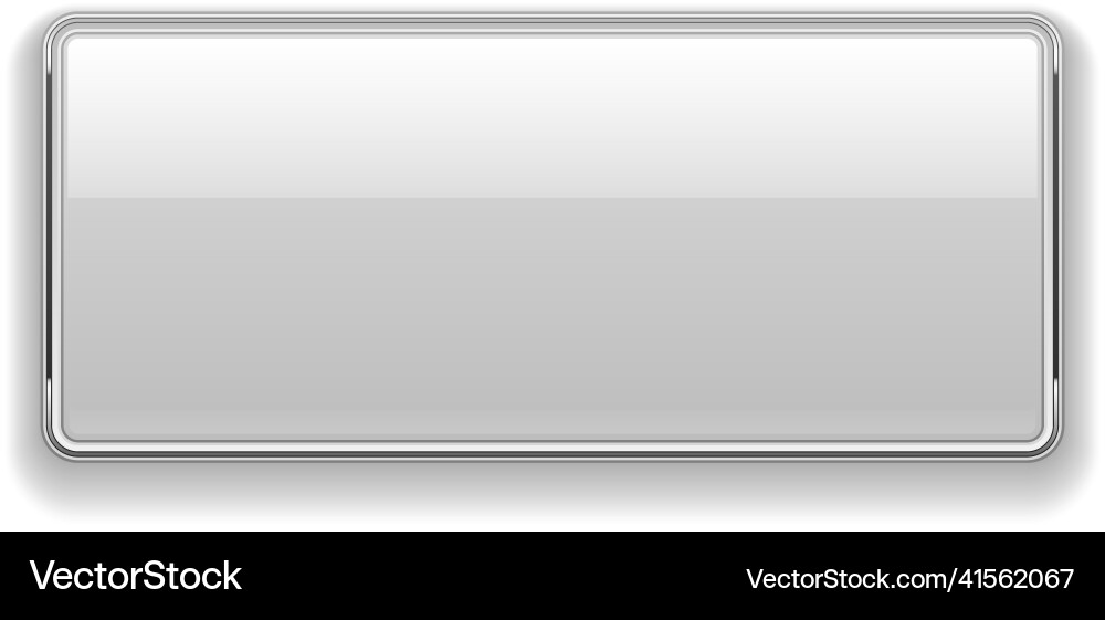 Rectangle button template clear white glossy Vector Image