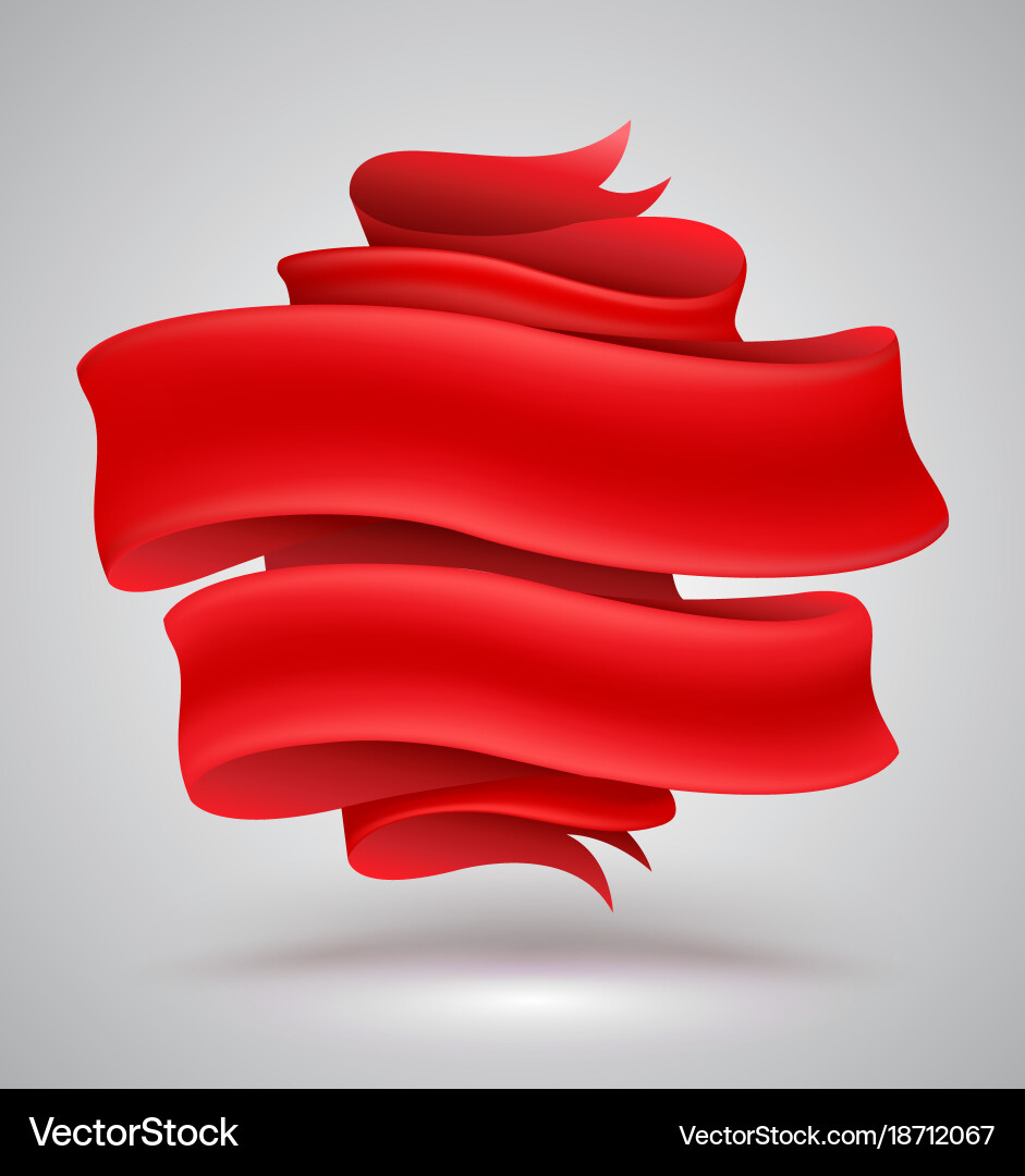 Red ribbon banner Royalty Free Vector Image - VectorStock