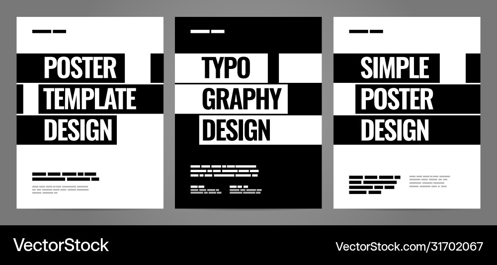 Simple template design with typography for poster Vector Image