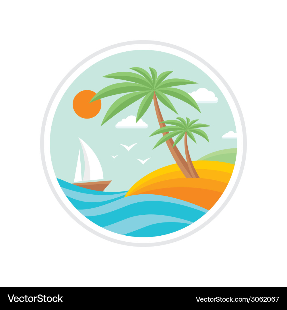 Summer holiday - travel logo Royalty Free Vector Image