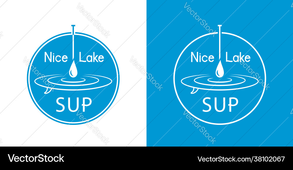 Sup and stand up paddle boarding icon or logo Vector Image