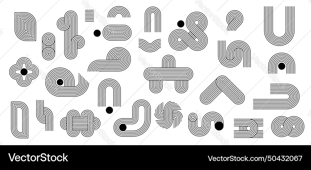 Zen Line Patterns - Arch & Knot Royalty Free Vector