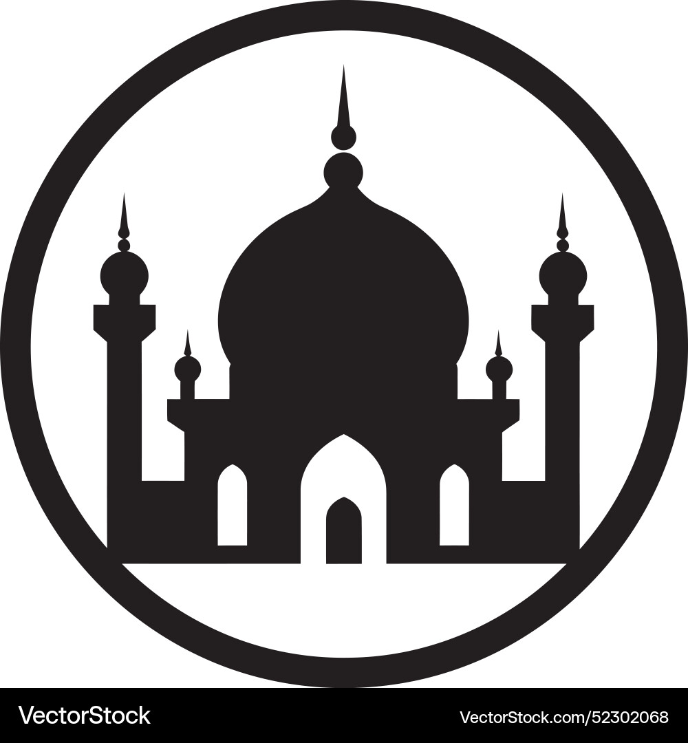 Architectural majesty black mosque Royalty Free Vector Image