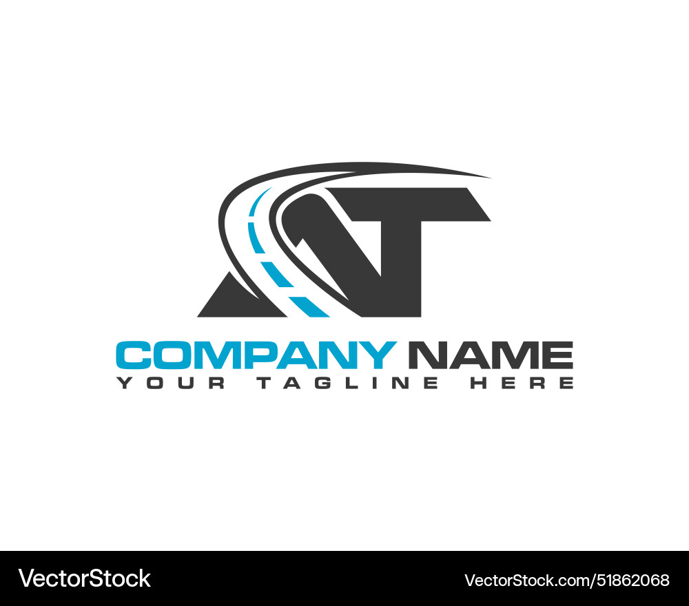 At letter with road way highway text type logo Vector Image