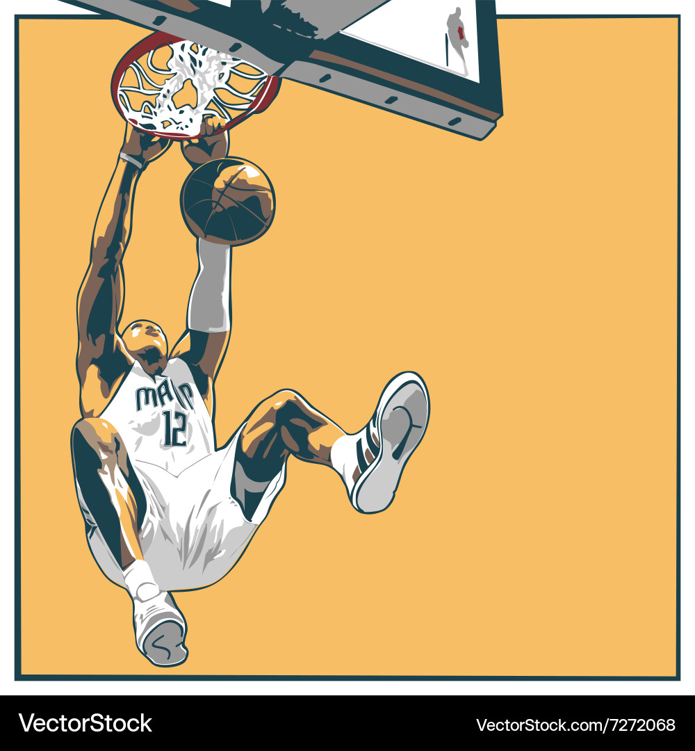 Basketball player dunking Royalty Free Vector Image