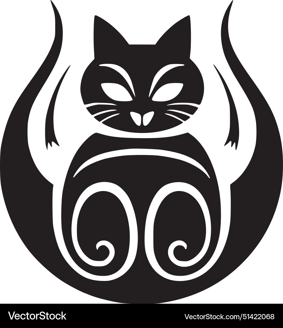 Cat - black and white Royalty Free Vector Image