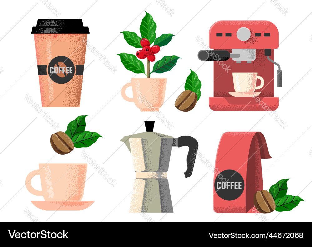 Coffee set template for cafe restaurant brand Vector Image