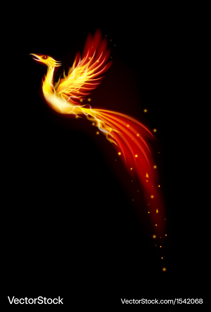 Fiery Phoenix Rising Royalty Free Vector Image