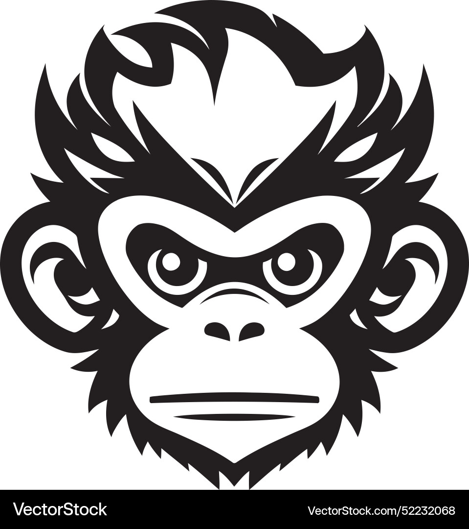 Moonlight monkey dancejungle noir ape art Vector Image