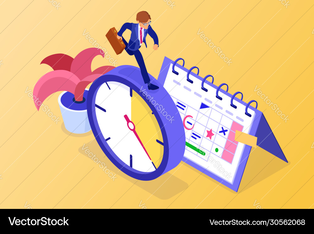 Planning schedule time management Royalty Free Vector Image