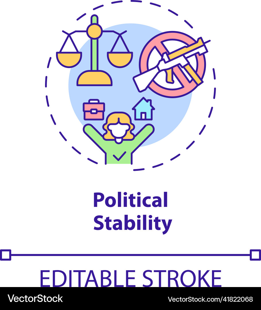 Political stability concept icon Royalty Free Vector Image